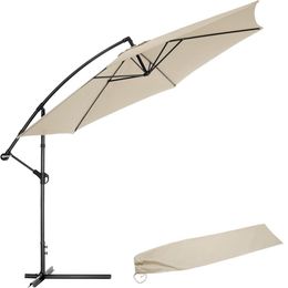 TecTake Sonnenschirm, Beige, Textil, Rund, 350x350 cm, Sonnen- & Sichtschutz, Sonnenschirme