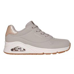 Skechers - "Uno Stand On Air" Sneaker f&uuml;r Damen, Keilabsatz (Taupe Beige/Gold metallic)