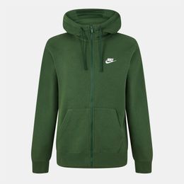 Nike - "Sportswear Club" Hoodie mit durchgehendem Rei&szlig;verschluss f&uuml;r Herren (Gr&uuml;n/Wei&szlig;)