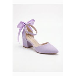 Arielle Schleife Kn&ouml;chelriemen Blockabsatz Pumps