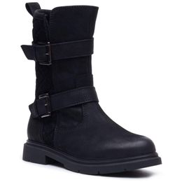 Hush Puppies Celine Schnallenleder Damenstiefel Schwarz