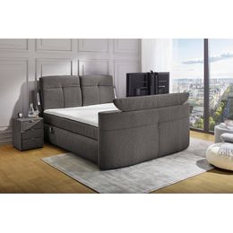 Jockenh&ouml;fer Boxspringbett, B:206cm L:258cmgrau 432, 09, JOCKENH&Ouml;FER GRUPPE, Bezug Bett: Microfaser (100% Polyester);Topper und Matratzenspiegel: 100% Polyester,