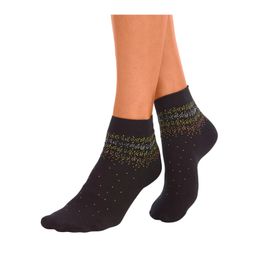 H.I.S. H.I.S Damen Kurzsocken, Schwarz, Gr. 35/38, Str&uuml;mpfe & Socken, Material: Baumwolle