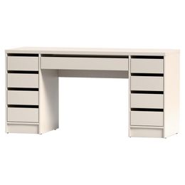 Livetastic Schreibtisch, Kaschmir, Holzwerkstoff, 9 Schublade(n) Schubladen, rechteckig, 55x77.6x152.6 cm, Arbeitszimmer, Schreibtische, B&uuml;rotische