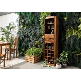 Weinregal Sheesham 50x36x180 walnuss gewachst TORONTO #249