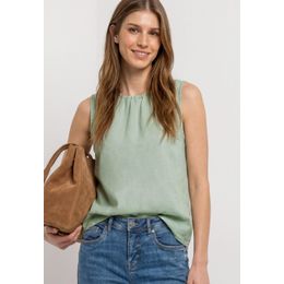 Street One Damen Blusentopsoft jade gr&uuml;n, Gr. 46, unifarben, Web, 60% Leinen, 40% Baumwolle, Blusen, in Unifarbe