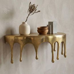 Pharao24.de Wandboard Wandkonsole Goldfarben Modernes Design