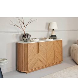 Pharao24.de Kommode Esszimmer Kommode 4 t&uuml;rig in ovaler Form