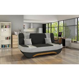 Pharao24.de Bettsofa 3er Sofa mit Kissen und Holzleiste