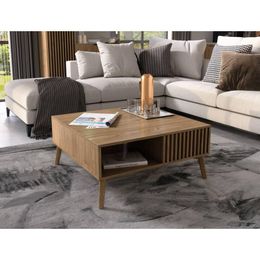 Pharao24.de Designercouchtisch Wohnzimmertisch Eichenholz Ablagefl&auml;che