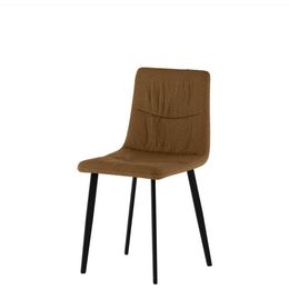 Pharao24.de Stuhl Stuhl Esszimmer in Braun aus Strukturstoff (4er Set)
