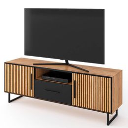 Pharao24.de TV Sideboard Fernsehschrank in modernem Design mit B&uuml;gelgestell aus Metall
