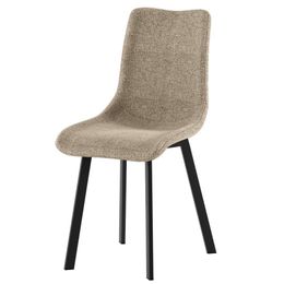 Pharao24.de Esszimmerstuhl Esstischstuhl in Beige mit Gestell aus Metall (4er Set)