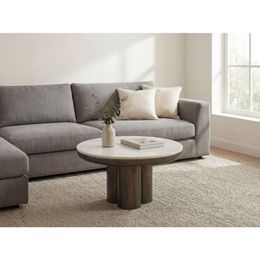 Pharao24.de Designer Tisch Beistelltisch Marmorplatte S&auml;ulenfu&szlig;