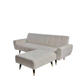Pharao24.de Funktionssofa Bettsofa mit Kn&ouml;pfen verziert im Retrostil (zweiteilig)