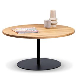 Pharao24.de Wohnzimmertisch Echtholztisch in runder Form 40 cm hoch
