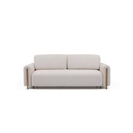 Pharao24.de 3er Sofa Dreisitzer Couch Teddyfell-Optik Naturwei&szlig;