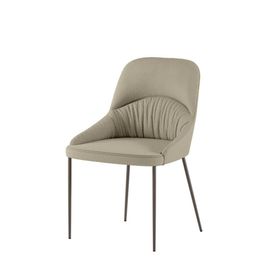 Pharao24.de Essstuhl K&uuml;chenstuhl in Beige mit aufwendigen Steppungen (4er Set)