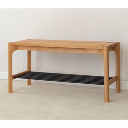Pharao24.de Schuhregal Flurbank aus Eiche Massivholz in modernem Design