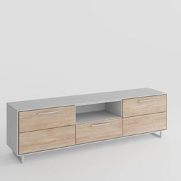 Pharao24.de TV Lowboard Fernsehschrank mit einem offenen Ger&auml;tefach und B&uuml;gelgestell aus Metall