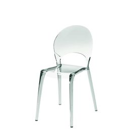 Pharao24.de K&uuml;chenstuhl Stuhl Esszimmer aus Kunststoff Transparent (4er Set)