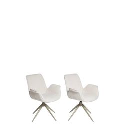Pharao24.de Esszimmerstuhl Armlehnstuhl in Offwhite 85 cm hoch (2er Set)