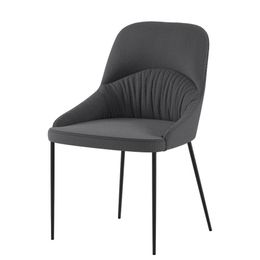 Pharao24.de Esszimmerstuhl Stuhl Esszimmer in Dunkelgrau und modernem Design (4er Set)