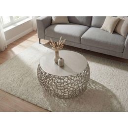 Pharao24.de Designertisch Wohnzimmertisch aus Aluminium in modernem Design