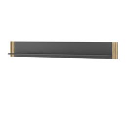 Pharao24.de Wandboard Wohnzimmerregal in Schwarz und Eichefarben