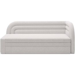 Pharao24.de Verwandlungssofa Couchbett Boucl&eacute;-Stoff Rundes Design