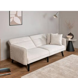 Pharao24.de Schlafsofa Klappsofa in Offwhite mit R&uuml;cken Klappmechanik