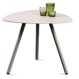 Pharao24.de Wohnzimmer Tisch Beistelltisch Sofa in Grau mit Dreifu&szlig;gestell