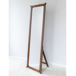 Pharao24.de Ganzk&ouml;rperspiegel Designerstandspiegel in Eiche Tabacco 179 cm hoch