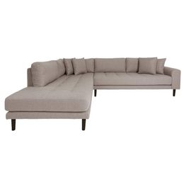 Pharao24.de L Sofa Sofaecke in Beigegrau und Schwarz