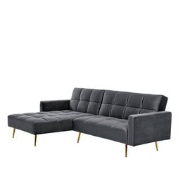 Pharao24.de Schlafsofa Eckbettsofa in modernem Design mit aufwendigen Steppungen