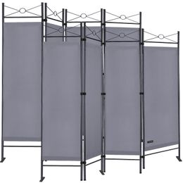 Casaria Paravent Lucca 2er-Set Anthrazit 180x163cm
