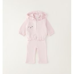 IDO Kinder Fleeceoverall "BABY GIRL TWO PIECES SET"light pink, Gr. 58, 95% Baumwolle, 5% Elasthan, Overalls