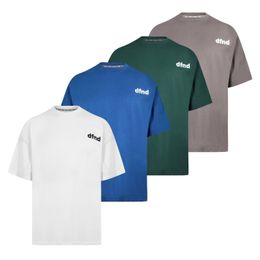 DFND London - T-Shirt f&uuml;r Herren (4er-Pack) (Wei&szlig;/Blau/Gr&uuml;n/Grau)