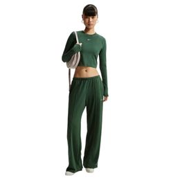 Nike - T-Shirt f&uuml;r Damen, Jerseyware, Lang&auml;rmlig (Tanne/Wei&szlig;)