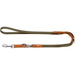 Sport Dog Dog Sport HUNTER verstellbare Hundef&uuml;hrleine wolmar biothane x leder khaki 1,9 cm