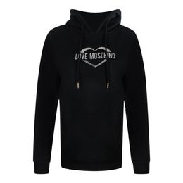 Love Moschino - Kapuzenpullover f&uuml;r Damen, Baumwolle (Schwarz)