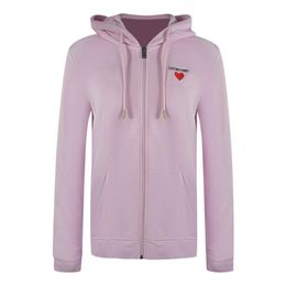 Love Moschino - Hoodie mit durchgehendem Rei&szlig;verschluss f&uuml;r Damen, Logo (Pink)