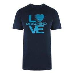 Love Moschino - "Love" T-Shirt f&uuml;r Herren, Baumwolle (Dunkles Marineblau)