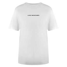 Love Moschino - "Love" T-Shirt f&uuml;r Damen, Alltag, kurz&auml;rmlig (Wei&szlig;)