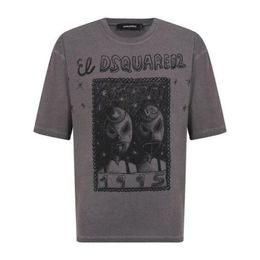 Dsquared2 - "El" T-Shirt f&uuml;r Herren, lose Passform (Anthrazit)