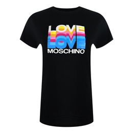 Love Moschino - "Love" T-Shirt f&uuml;r Damen, Baumwolle, Leger (Schwarz)