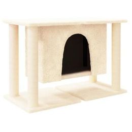 vidaXL Kratzbaum mit Sisal-Kratzs&auml;ulen und H&ouml;hle creme