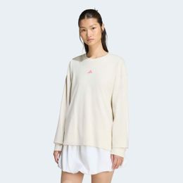 Damen Funktionsshirt "W 3SS GFX LS2"chalk wei&szlig; meliert, Gr. L, adidas Sportswear, Obermaterial: 100% Baumwolle, Shirts