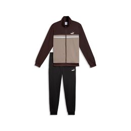 Puma Herren Trainingsanzug "POLY COLORBLOCK SUIT"chocolate fondue, Gr. M, Trikot, Obermaterial: 100% Polyester, Sportanz&uuml;ge, zweiteiliges Set, mit
