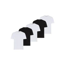 MAN'S WORLD MAN'S WORLD Herren Rundhalsshirt, schwarz-wei&szlig;, Basic, Gr. XL, unifarben, Single Jersey, Obermaterial: 100% Baumwolle, Shirts, Kurzarm, Regular Fit,